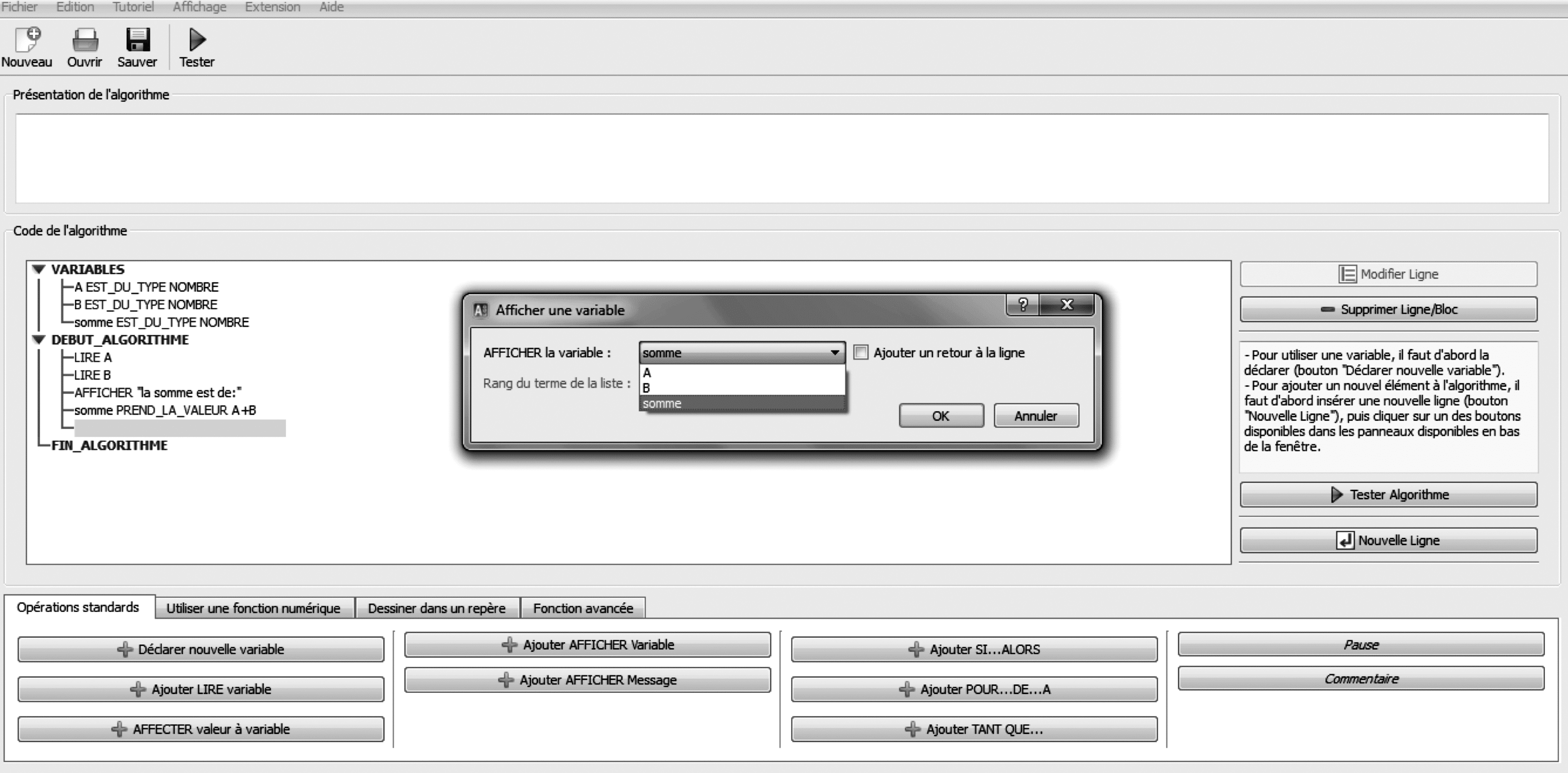 Introduction d’un logiciel de simulation d’algorithmes dans le ...